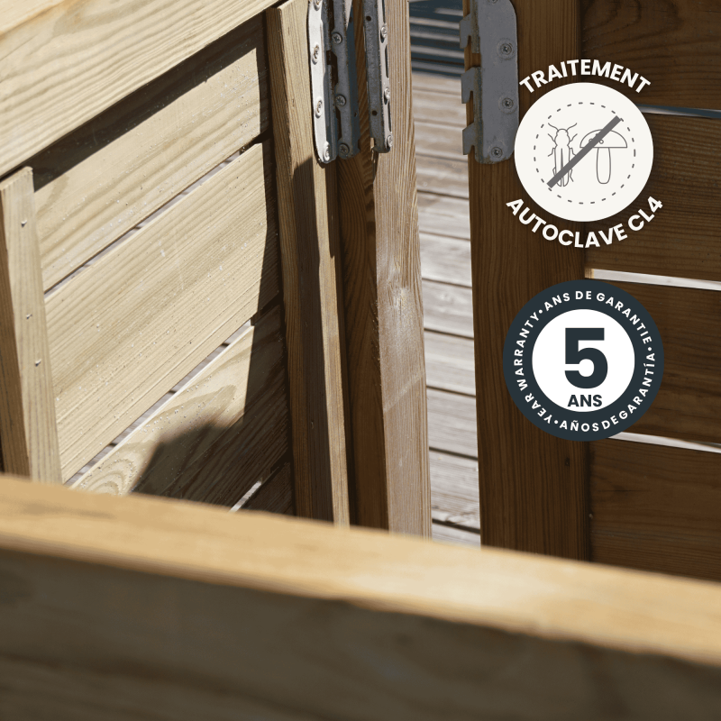 Bac à plante en bois 100 x 100 cm Olivier | Cerland