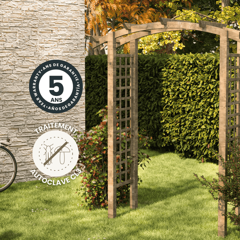 Arche de jardin en bois CÉLESTE – Installation facile pour jardin